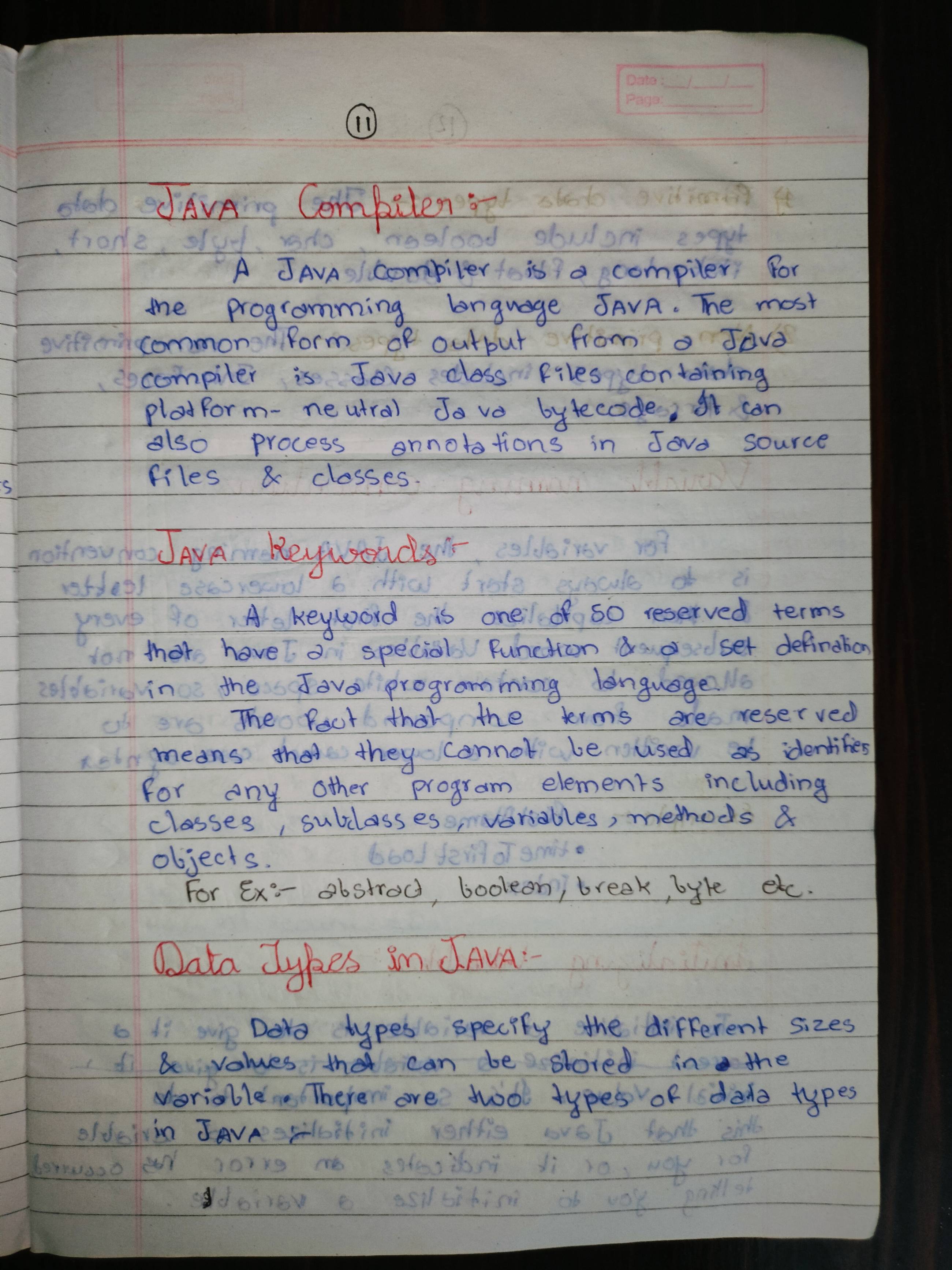 JAVA Notes